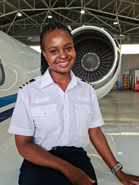 PHILILE MDLETSHE, her inaugural flight for Medevac